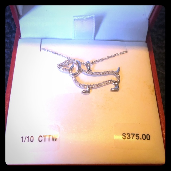 Jewelry | 1k White Gold Diamond Dog Necklace | Poshmark
